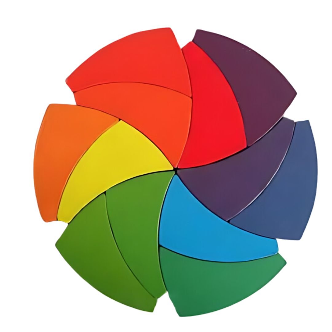 Wooden Trigeod Color Wheel Puzzle and Manipulative Set - Challenge ...