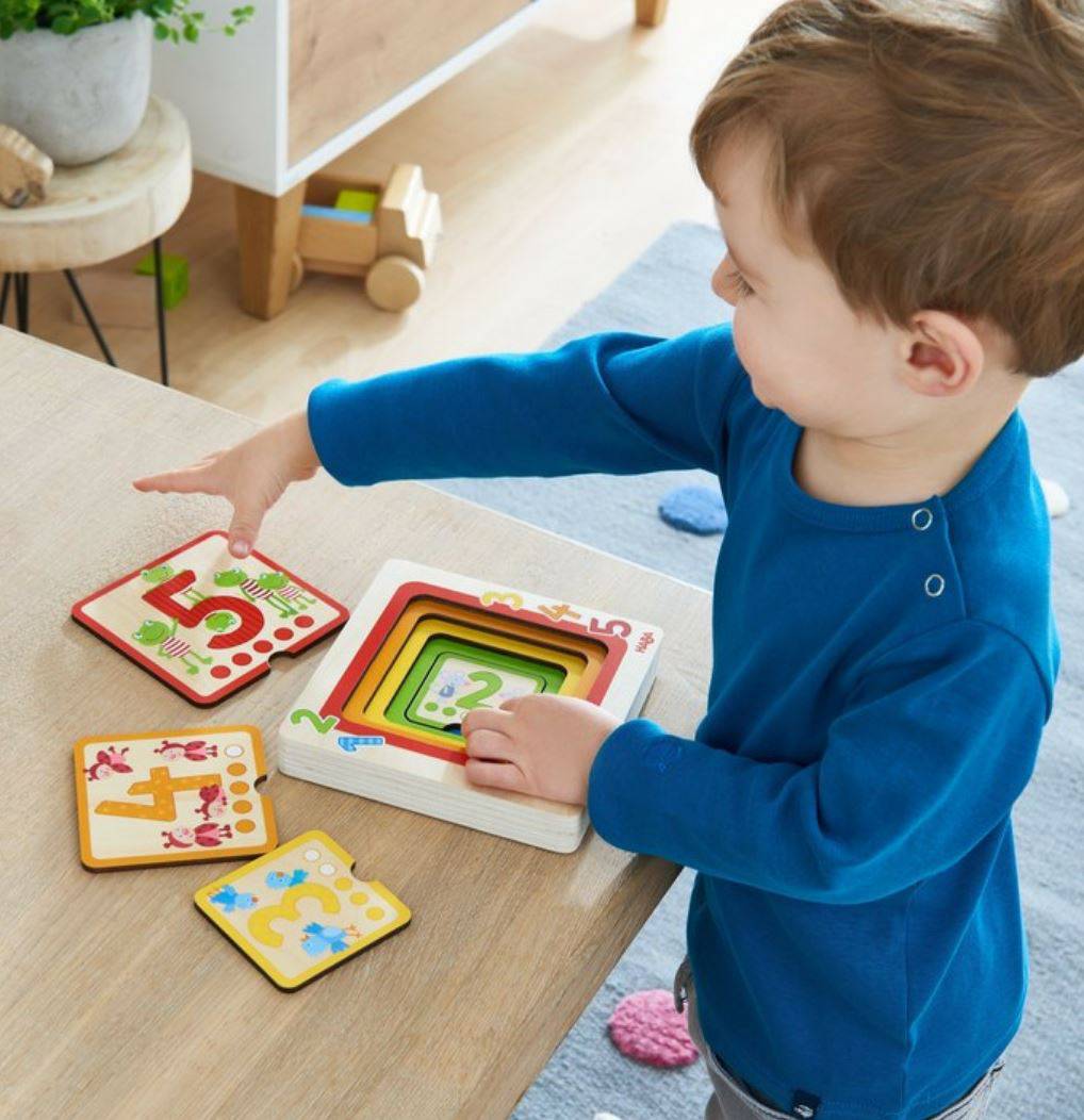 Haba Counting Friends Wood Layering Puzzle 1 to 5 - Challenge & Fun, Inc.