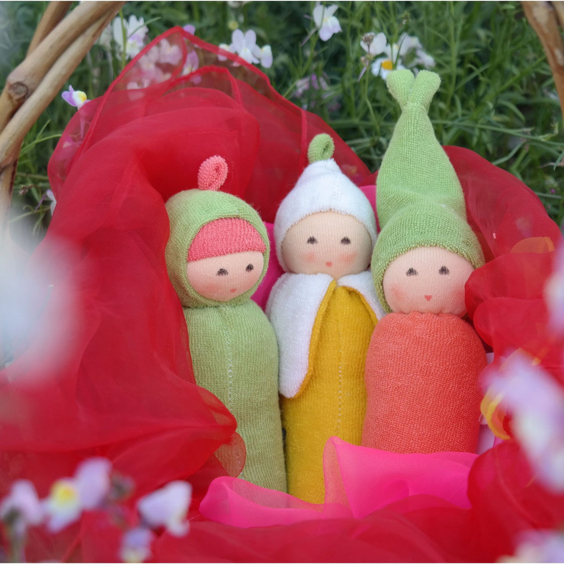 Nanchen Organic Cotton "Garden" Rattle Dolls - Challenge & Fun, Inc.